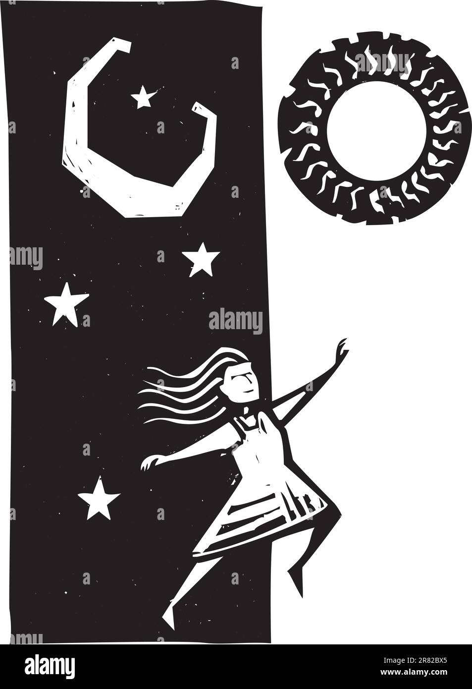 Night Time Clipart Black And White Crescent Moon Evening Or Nighttime