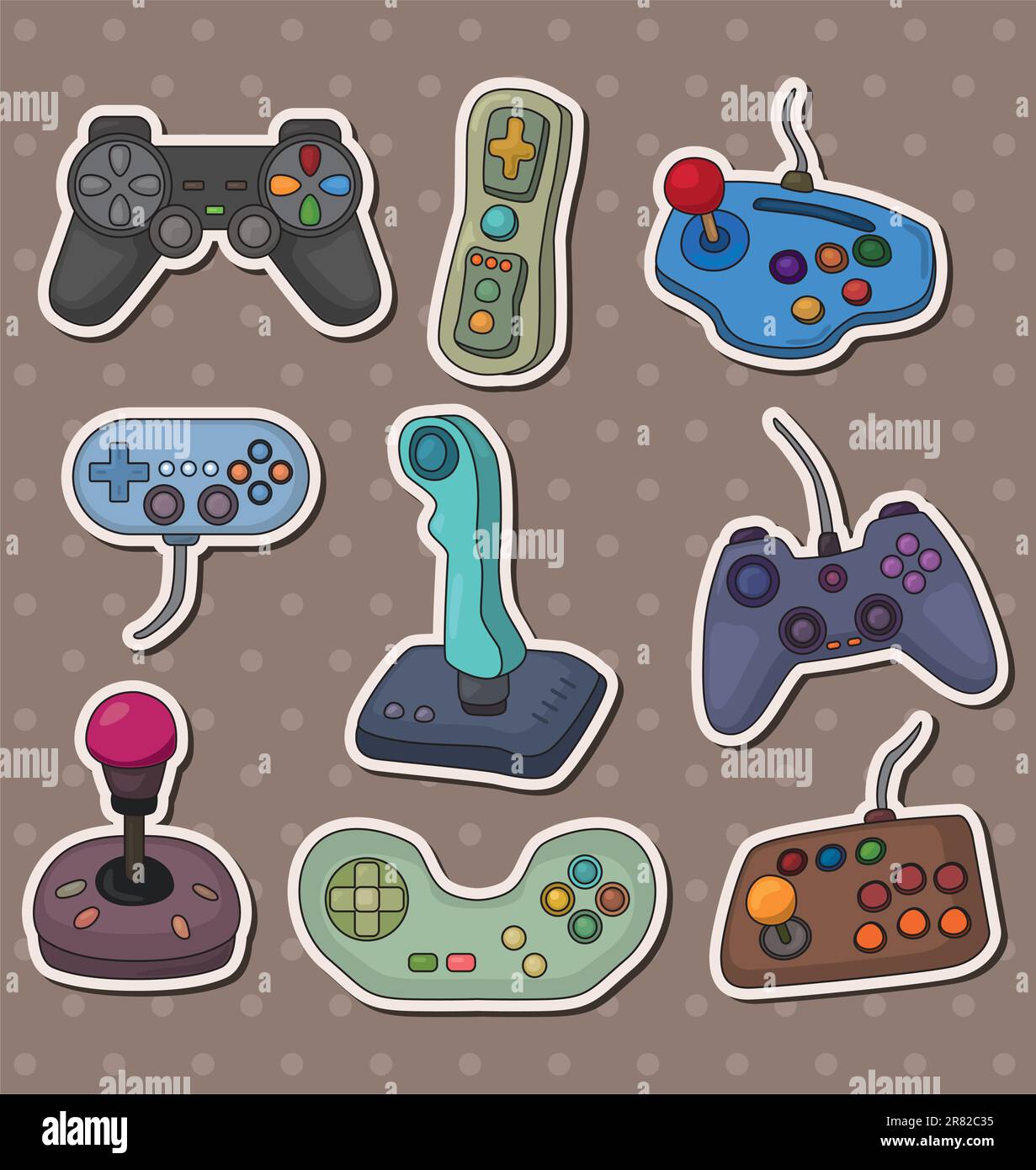 cartoon game joystick stickers Stock Vector Image & Art - Alamy