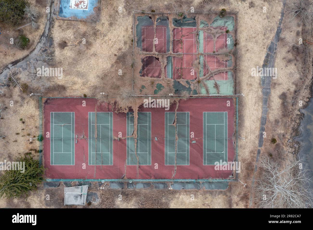 Ruins of the Nevele Grande Hotel, a high rise resort hotel located in ...