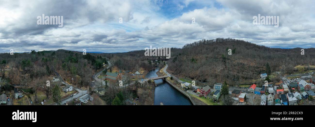 View of the Rosendale, NY Train Trestle from the Joppenbergh Mountain ...