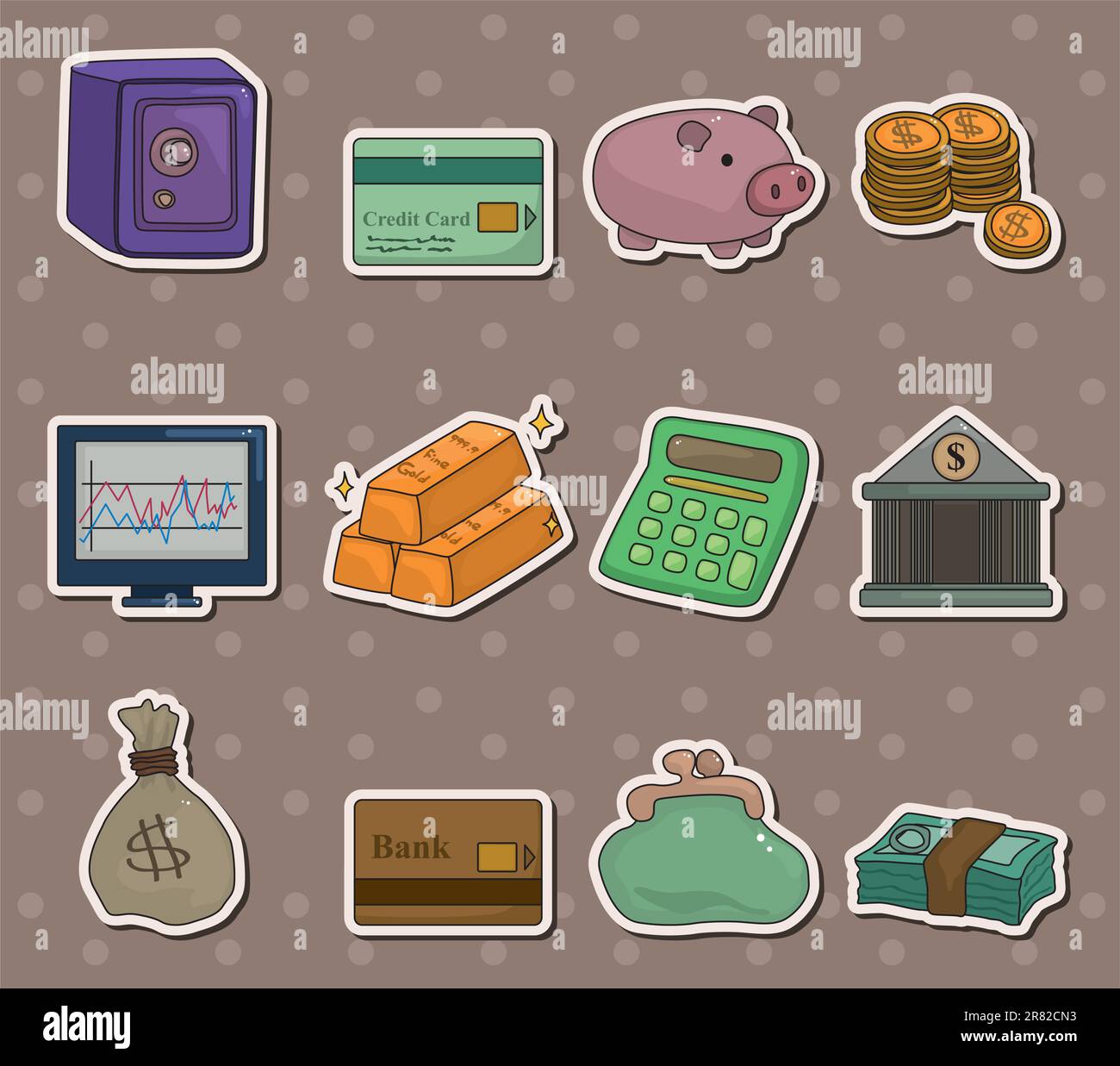 cartoon Finance & Money stickers Stock Vector Image & Art - Alamy
