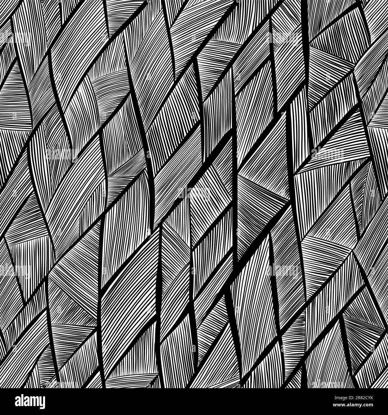 Seamless pattern black and white abstract lines, vector texture ...
