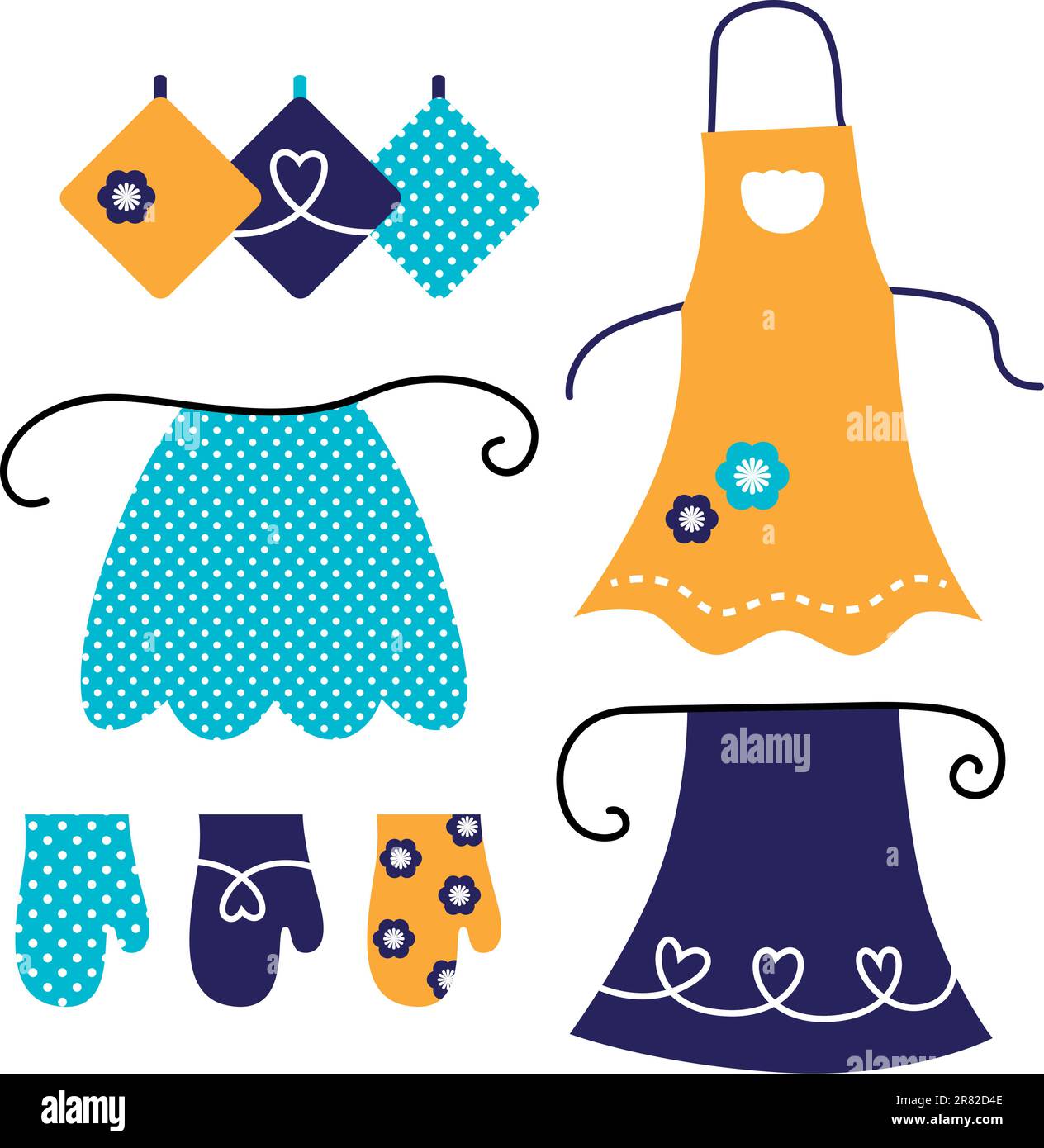 Yellow apron Stock Vector Images - Alamy