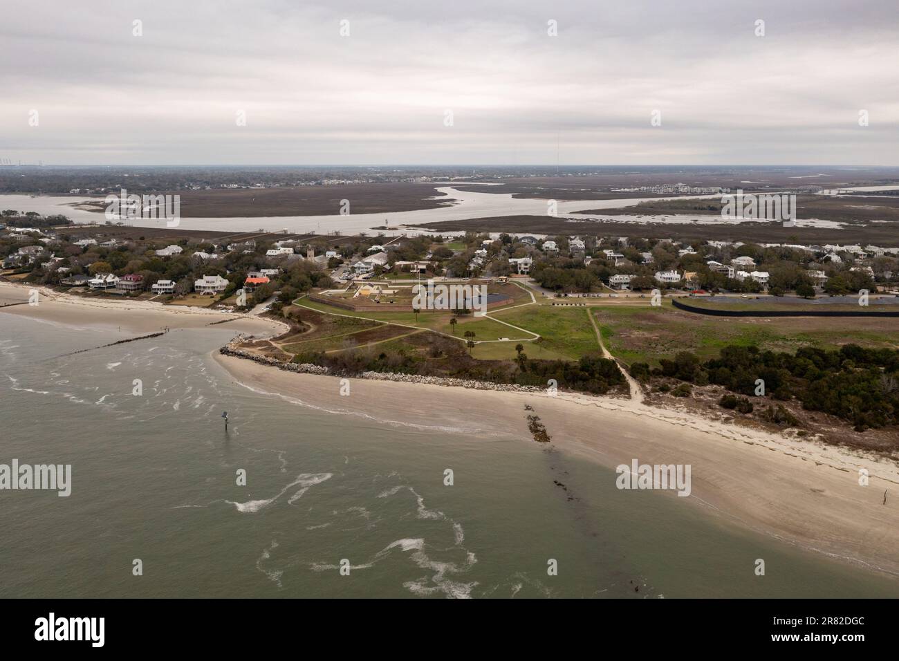 Aerial view of Fort Moultrie on Sullivan's island Charleston, South ...