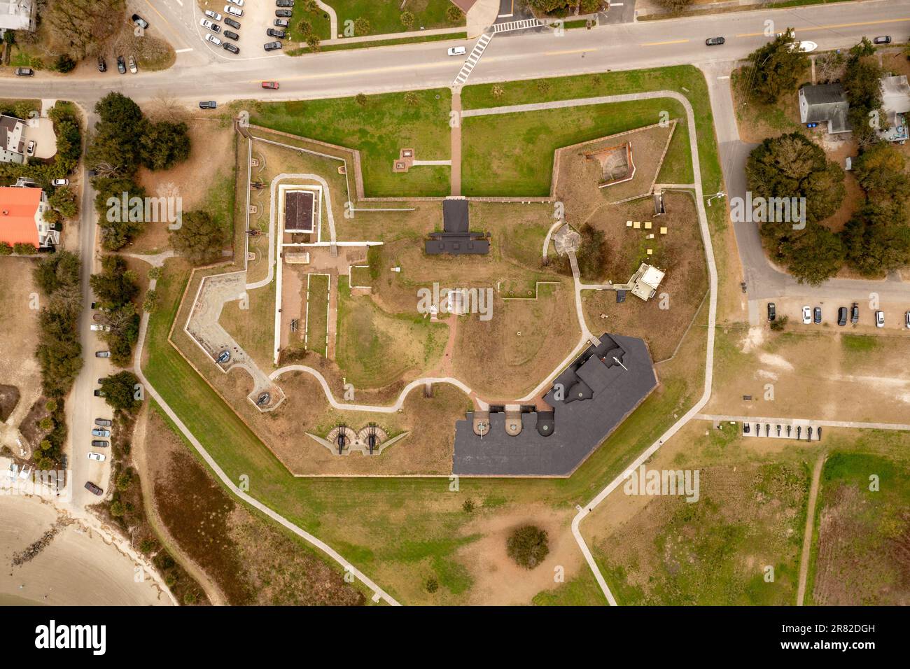 Aerial view of Fort Moultrie on Sullivan's island Charleston, South ...