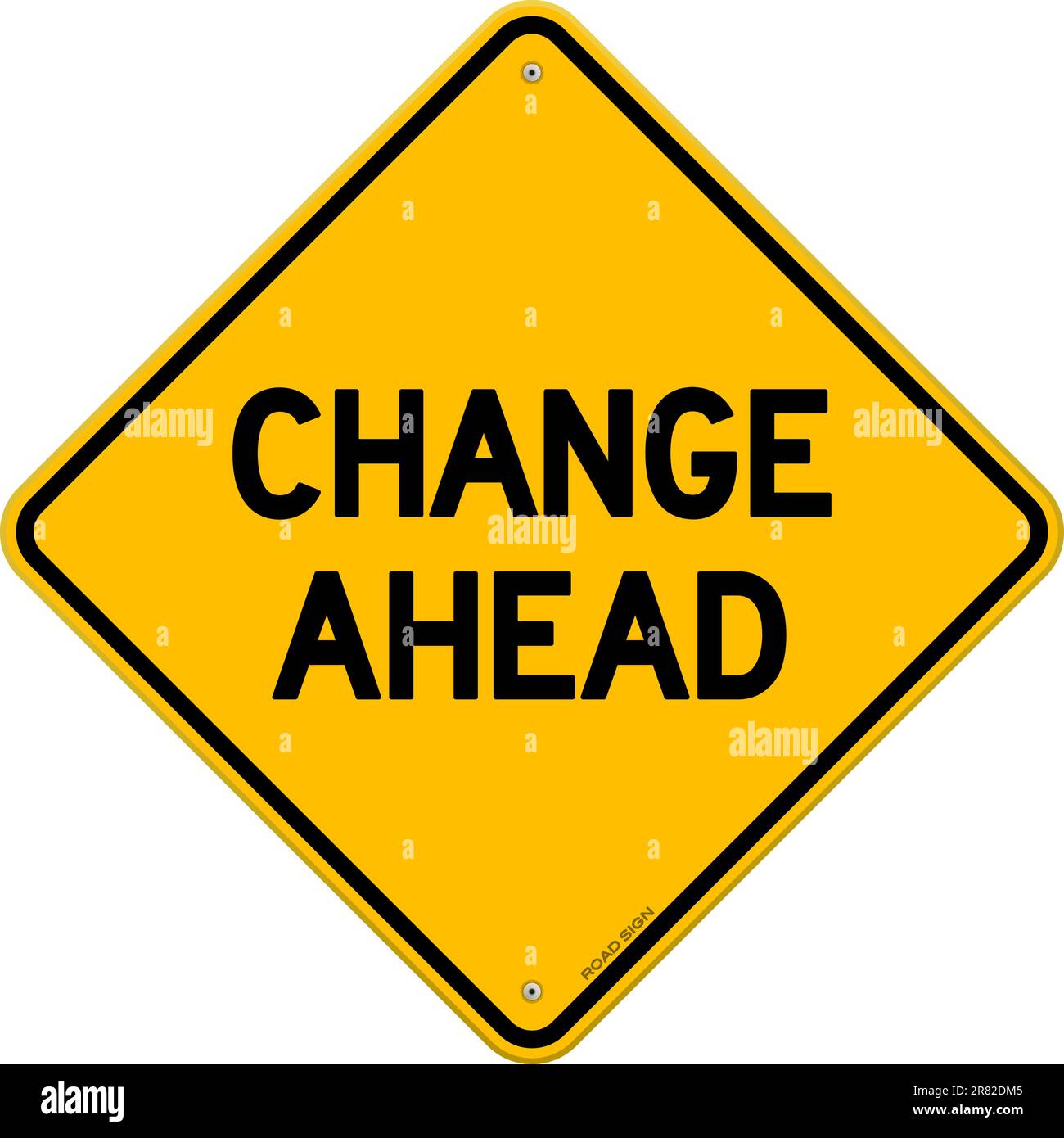 Isolated illustration of road sign with Change Ahead copy Stock Vector ...
