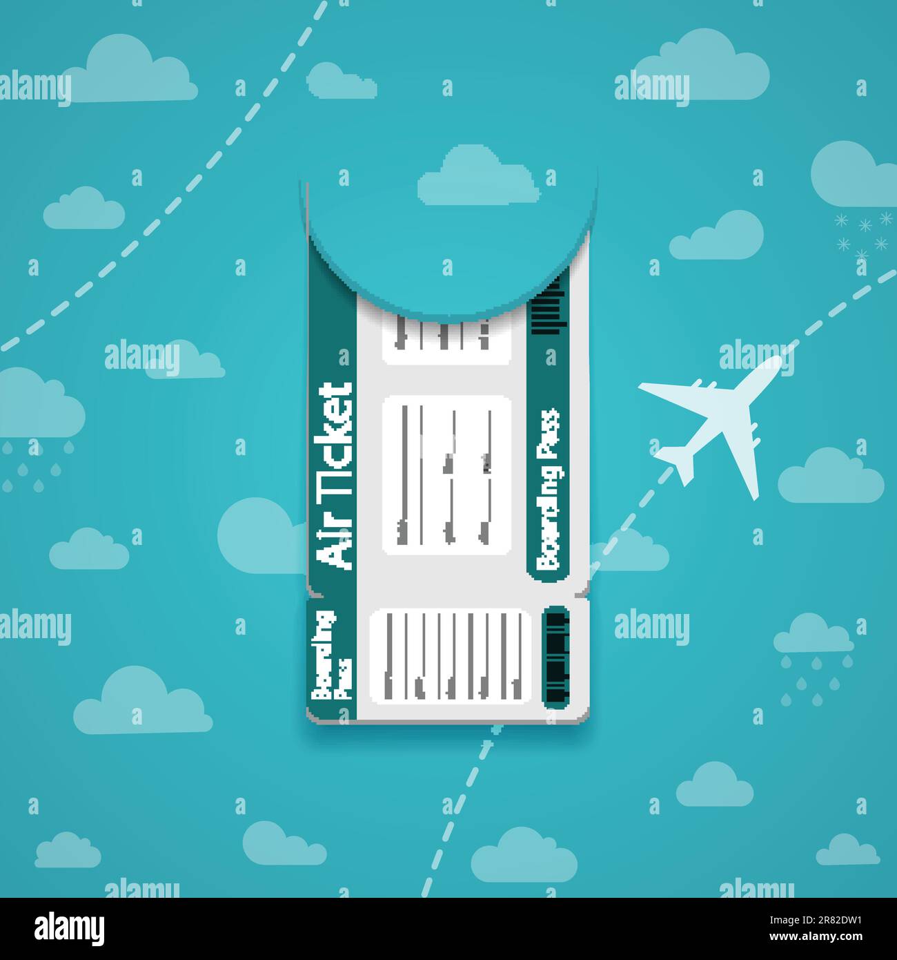 Air ticket on sky background. Vector illustration Stock Vector Image ...