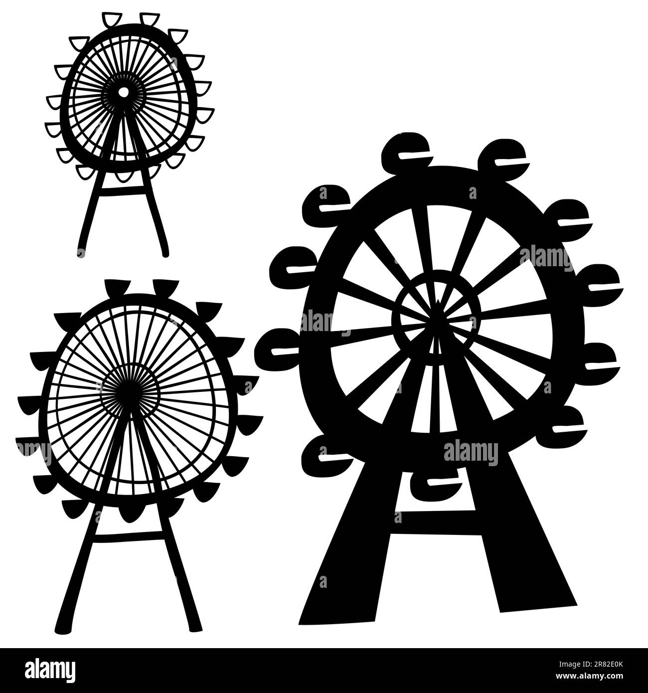 Illustration of the ferris wheel. This file is vector, can be scaled to ...