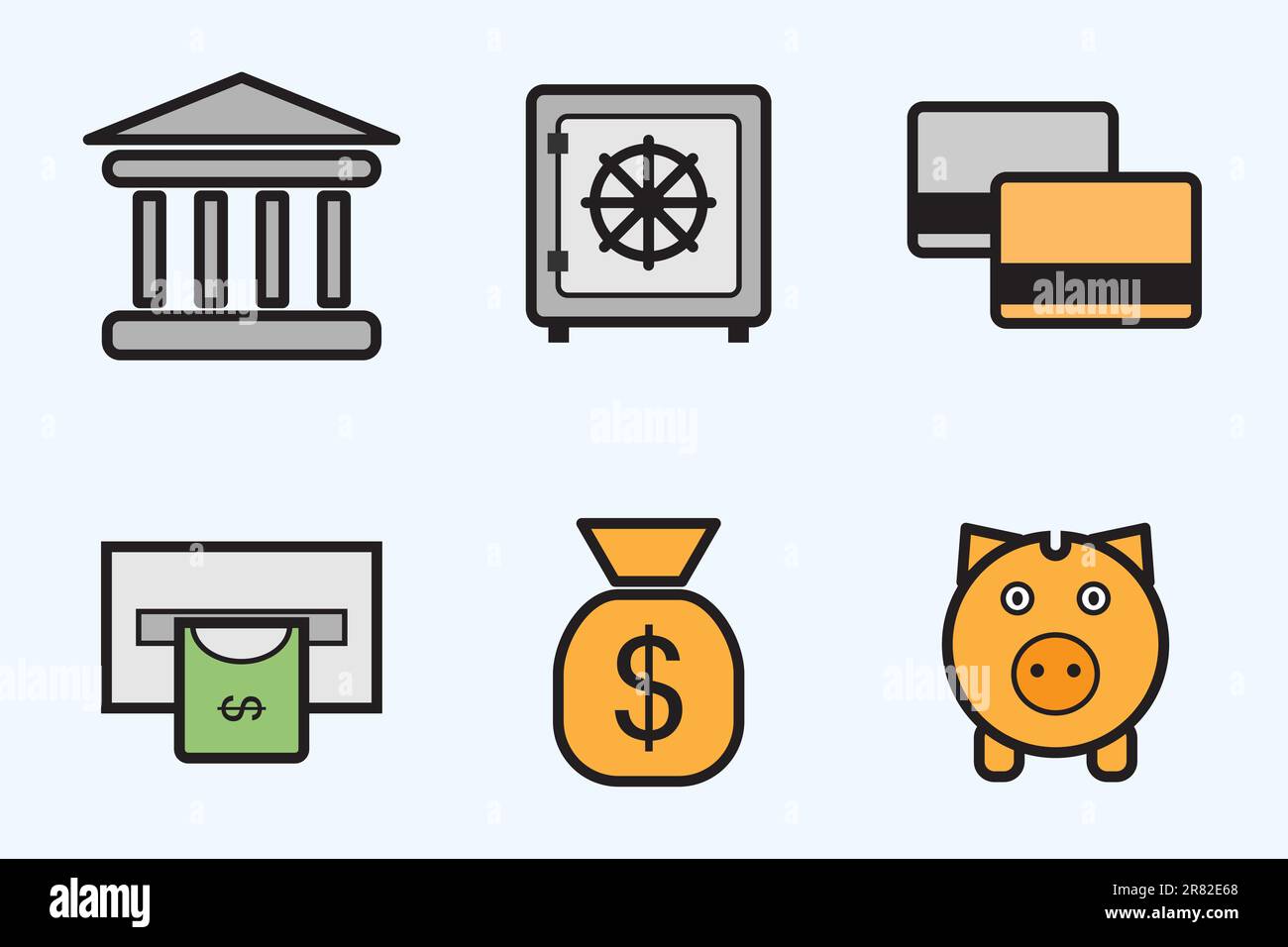 Bank business finance icons Stock Vector Images - Alamy