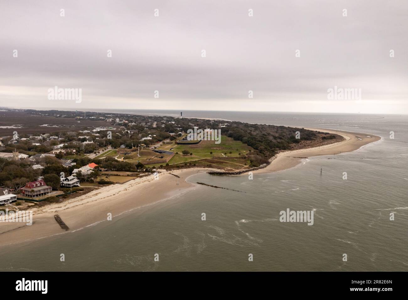 Aerial view of Fort Moultrie on Sullivan's island Charleston, South ...