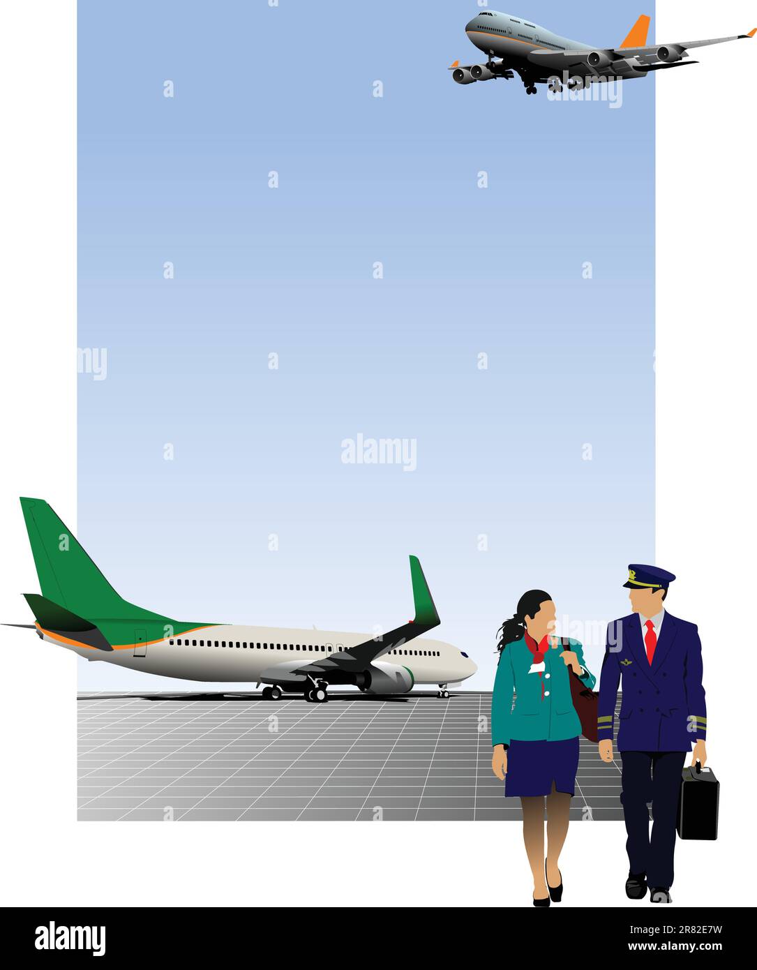 Airport scene. Vector illustration for designers Stock Vector Image ...