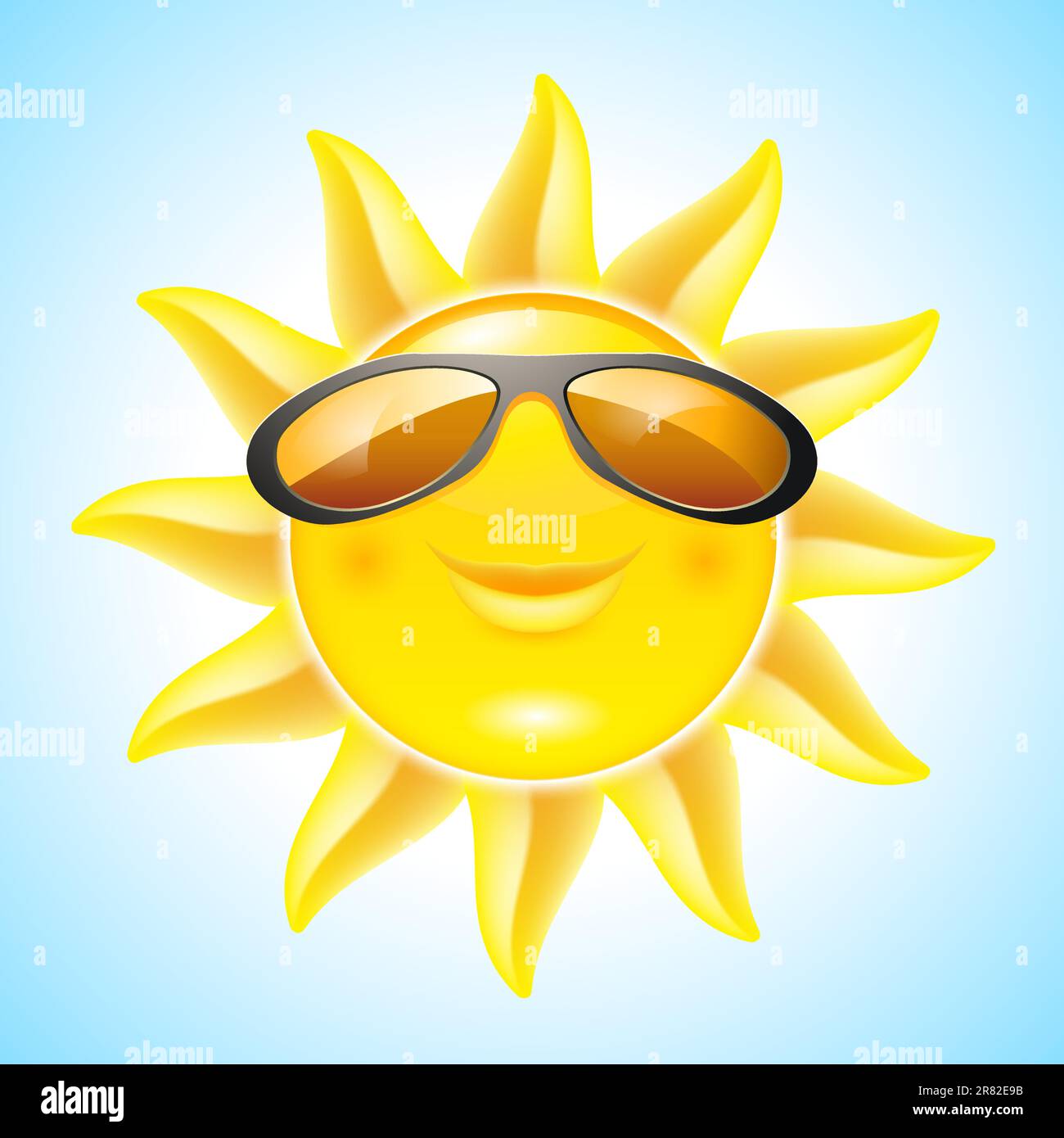 Resting Sun. Cool Cartoon Character for design Stock Vector Image & Art ...