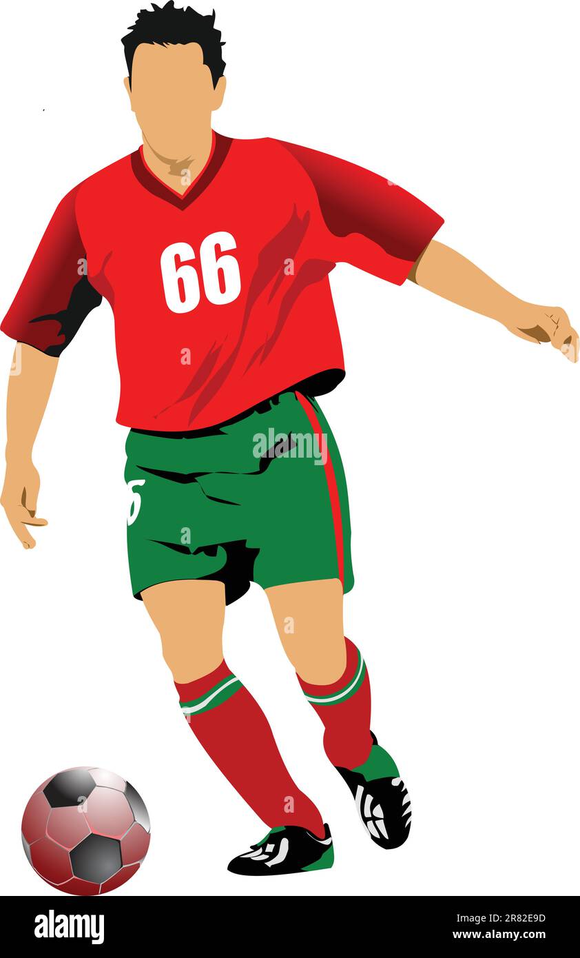 Soccer football player. Colored Vector illustration for designers Stock ...