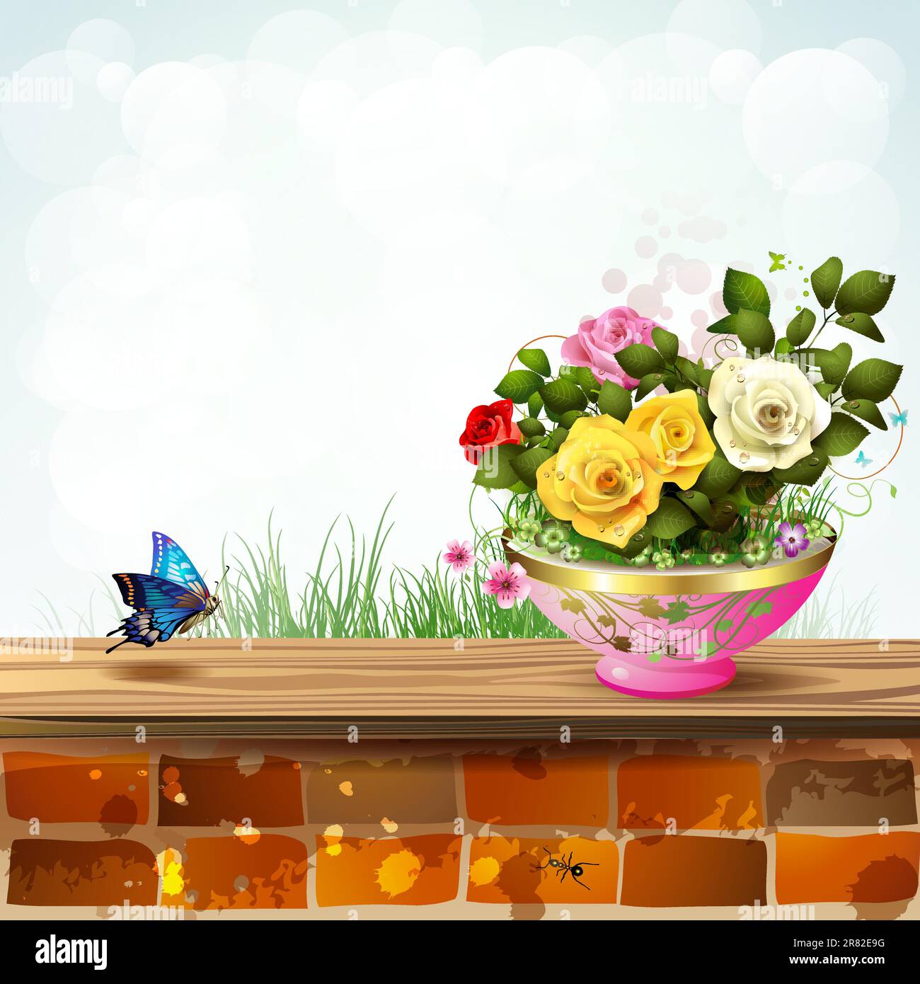 Brick roses Stock Vector Images - Alamy