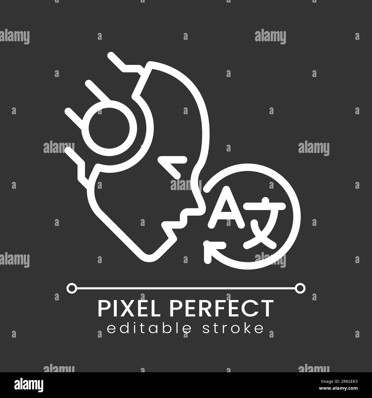 AI translates pixel perfect white linear icon for dark theme Stock ...