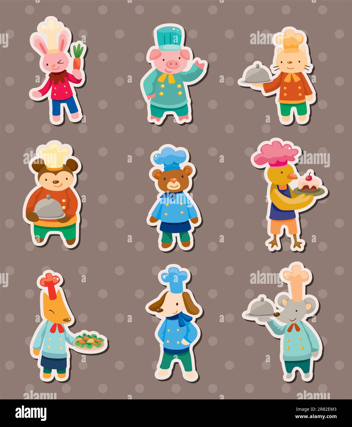 animal chef stickers Stock Vector Image & Art - Alamy