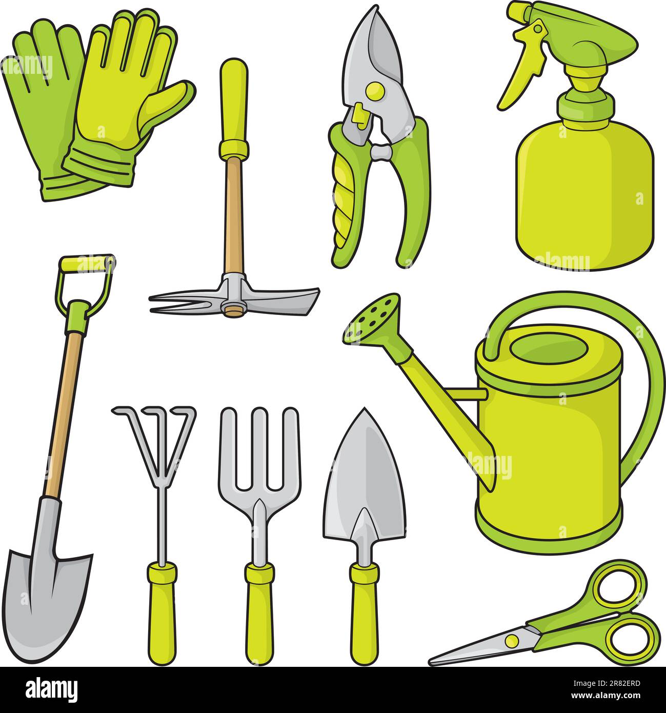 Gardening green color Stock Vector Images - Alamy