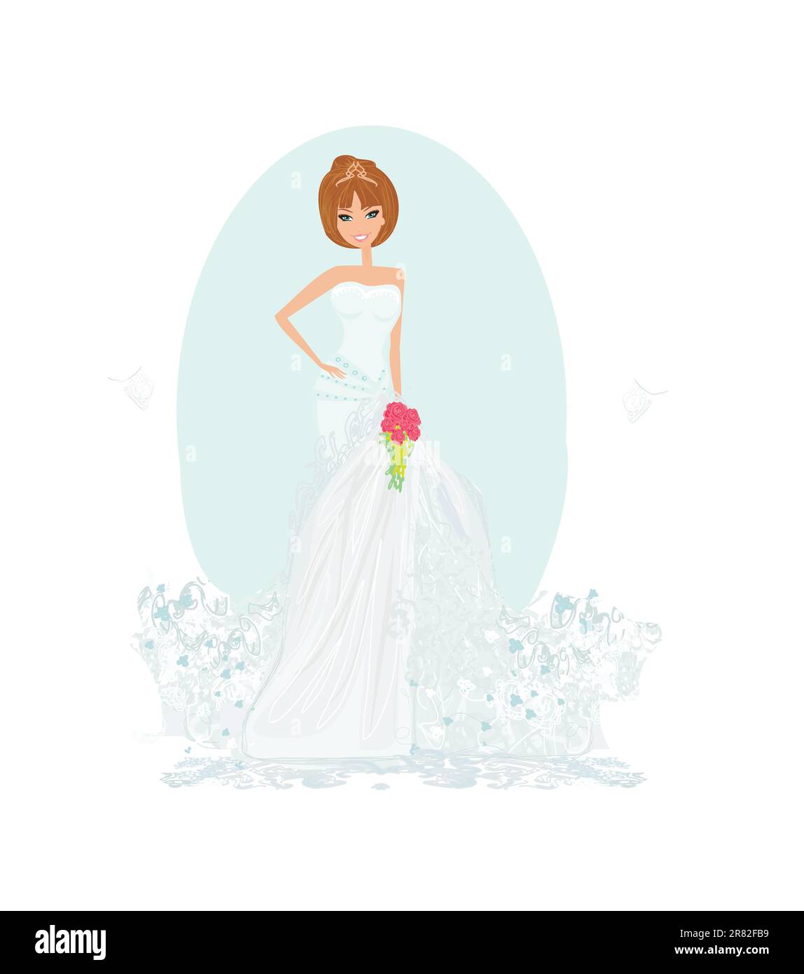 Bride in church Stock Vector Images - Alamy