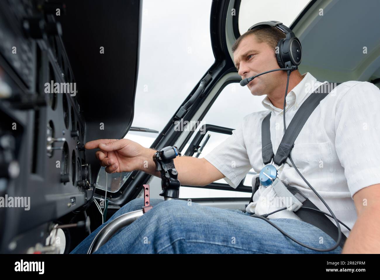 portrait of pilot in aircraft Stock Photo - Alamy
