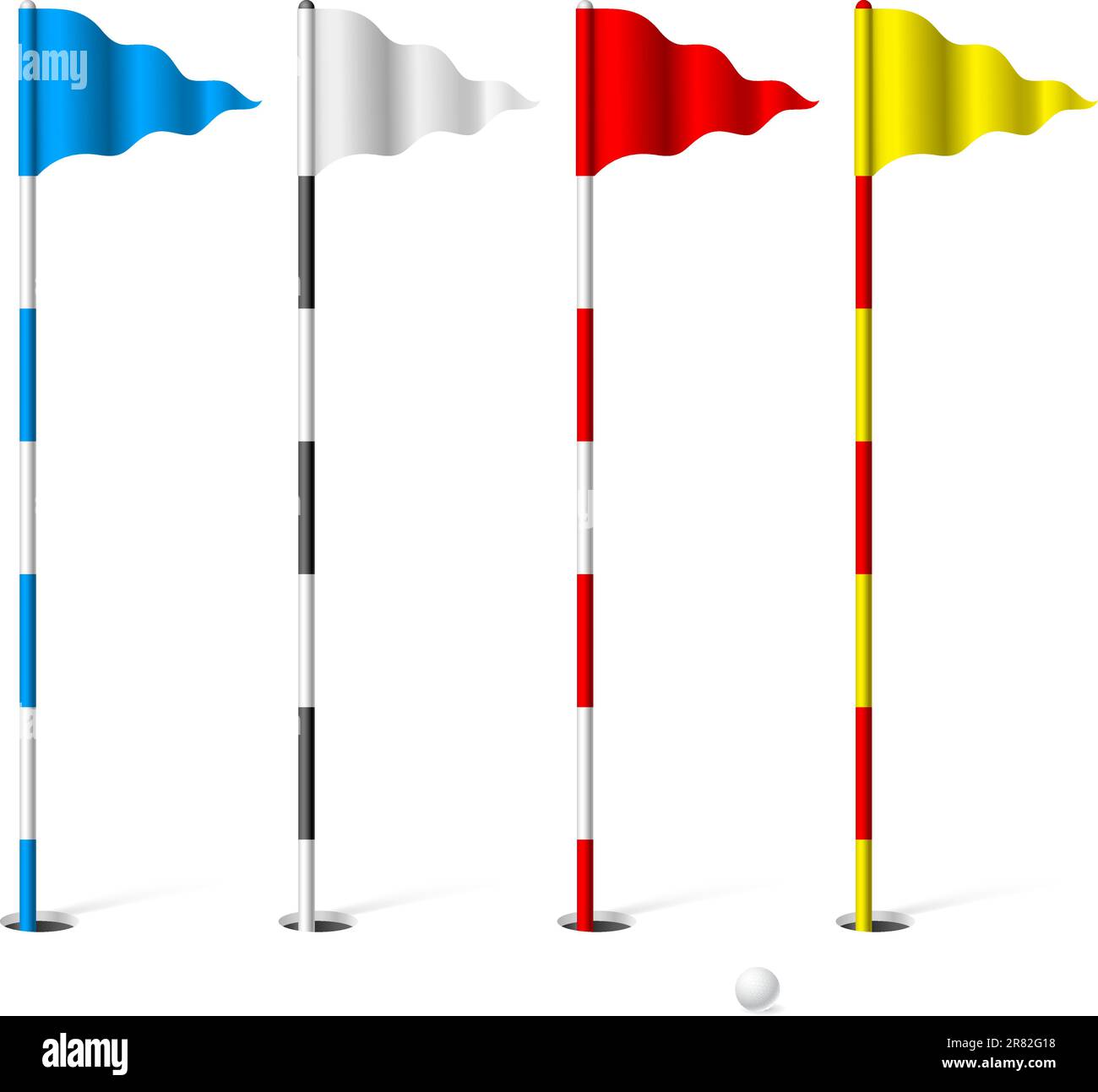 Flags of the golf course. Illustration on white background Stock Vector ...
