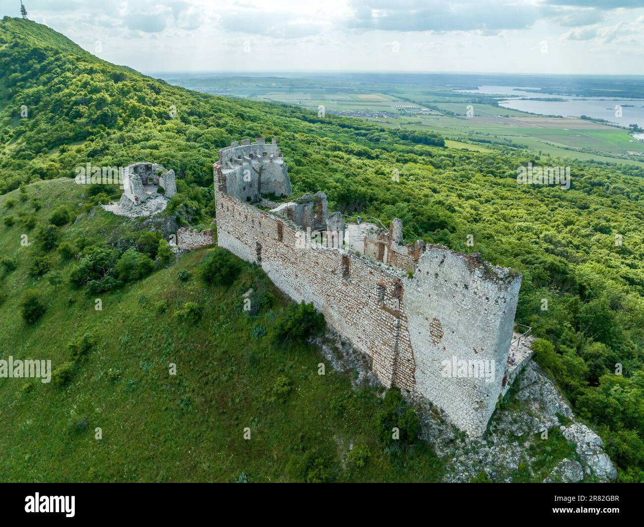 Aerial view of Devicky castle Dívčí Hrady in Southern Bohemia above the ...