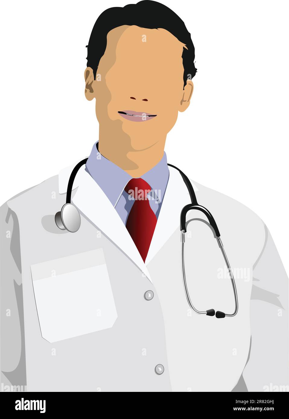 Medical doctor with stethoscope. Vector illustration Stock Vector Image ...