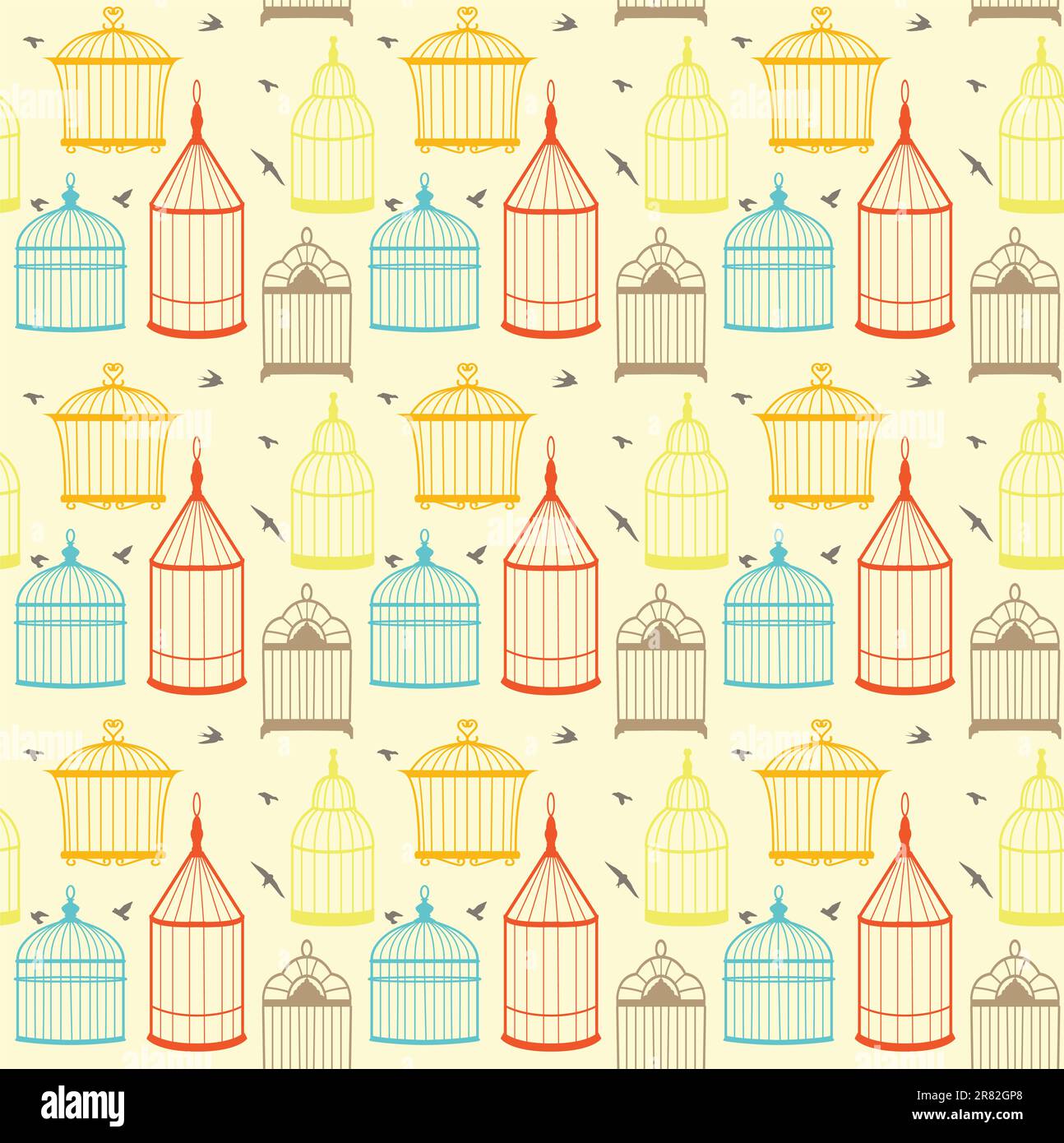 Bird cages pattern, vector illustration Stock Vector Image & Art - Alamy