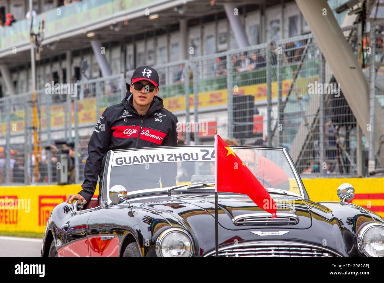 Guanyu Zhou (CIN) Alfa Romeo C43.during Pre Race on Sunday 18th June ...