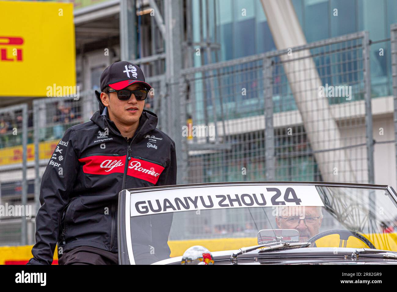 Guanyu Zhou (CIN) Alfa Romeo C43.during Pre Race on Sunday 18th June ...