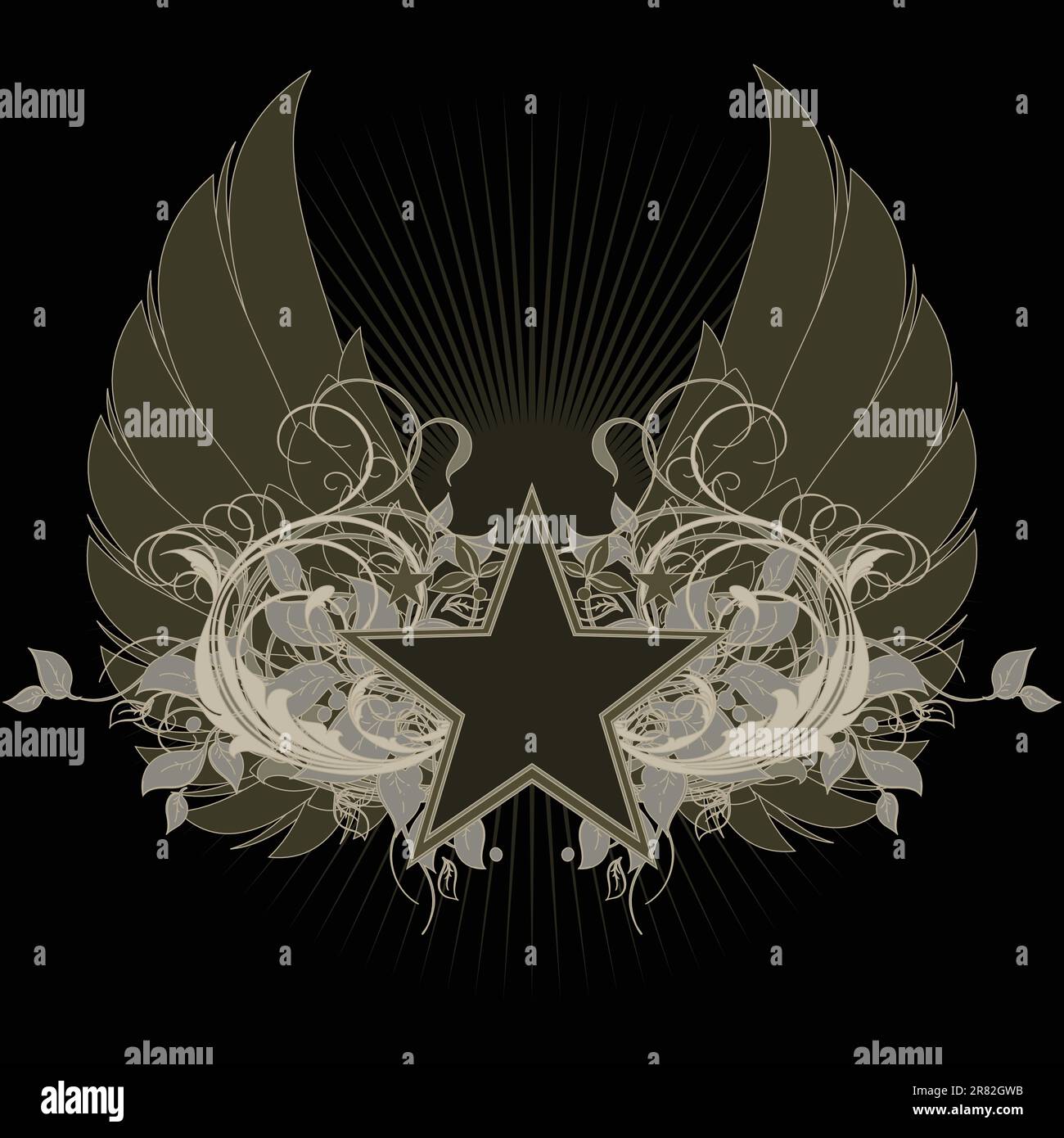 Star floral elements Stock Vector Images - Alamy