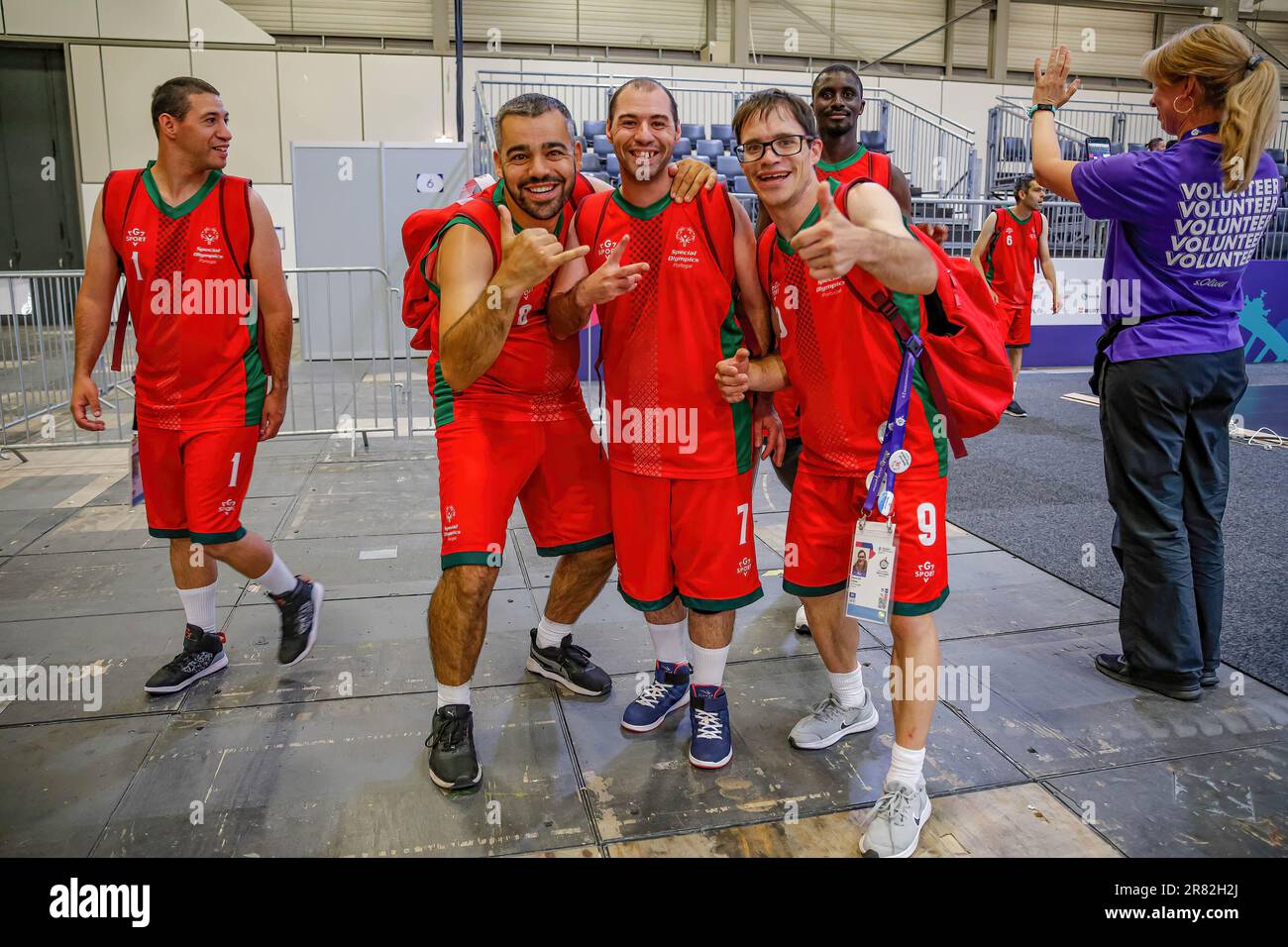 Berlin, Germany. 18th June, 2023. Athletes from Portugal pose during ...