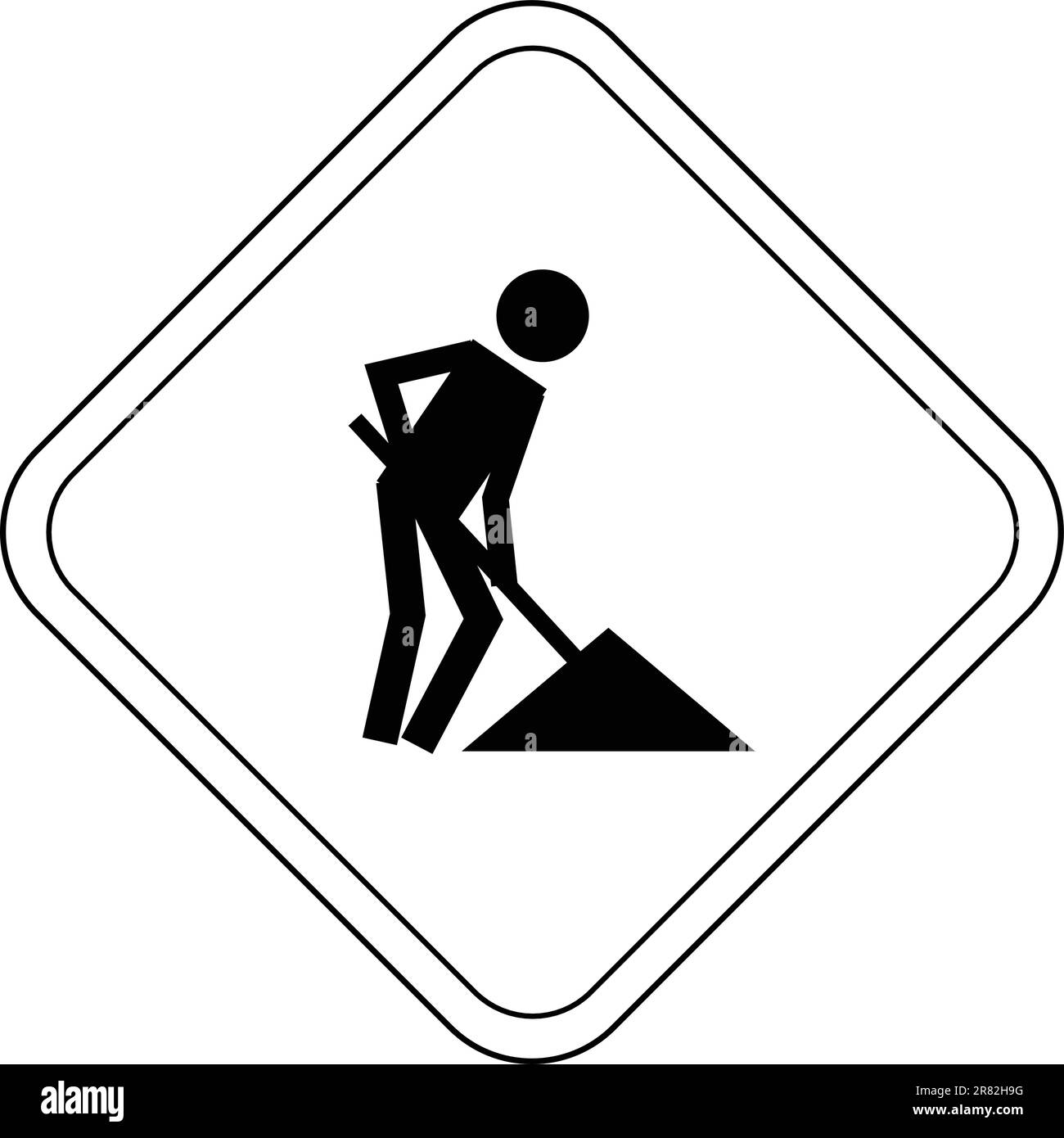 Construction Sign Clipart Black And White