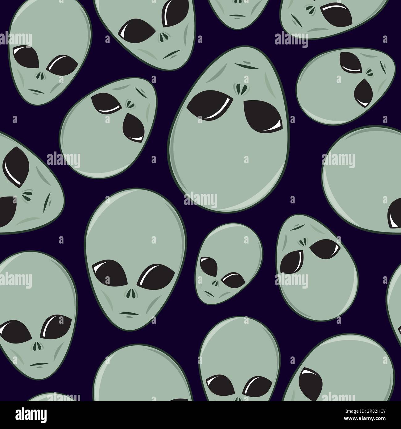 Seamless pattern made up of cartoon alien faces Stock Vector Image ...
