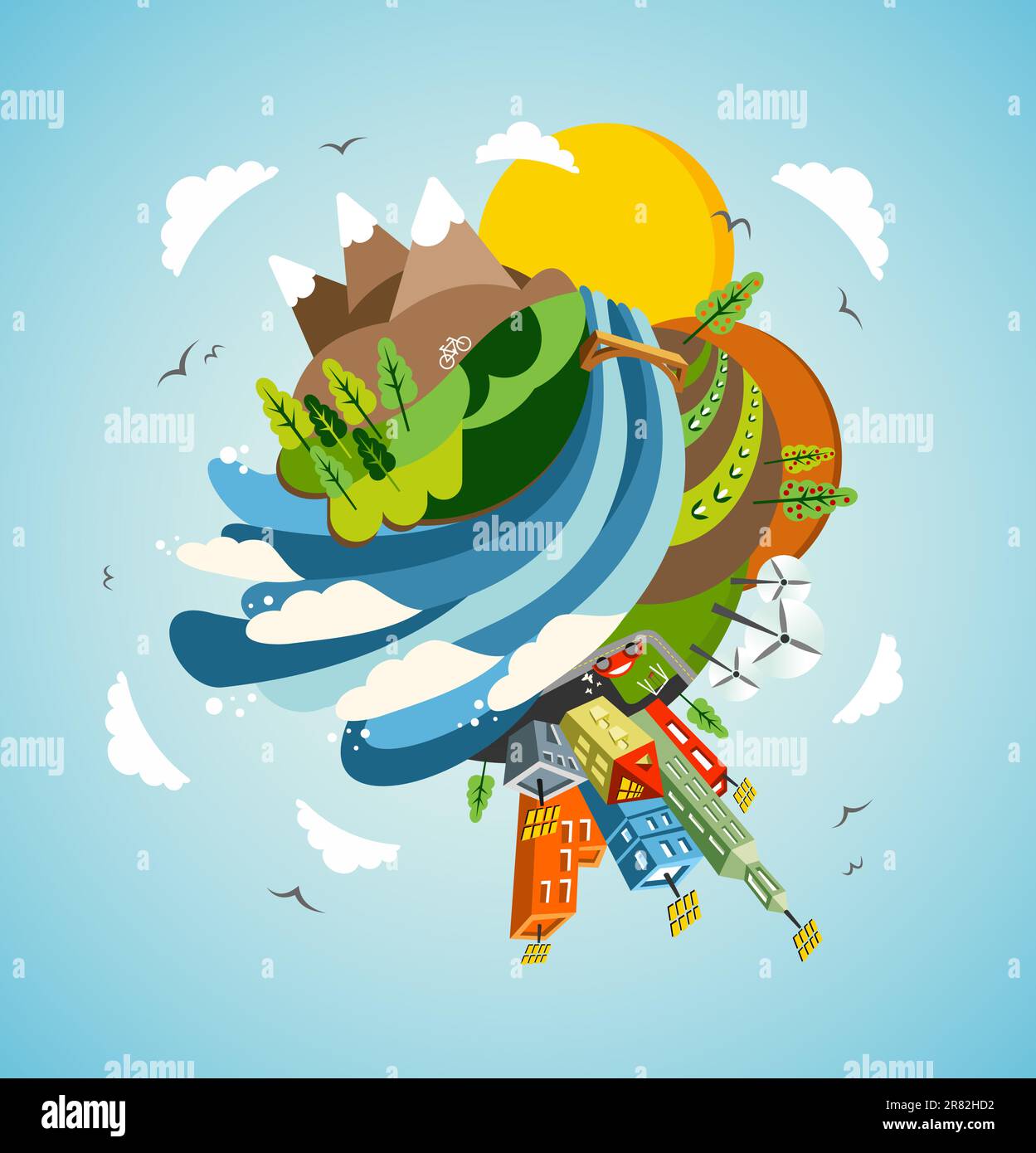 Go green energy Earth globe. Global sustainable development concept ...