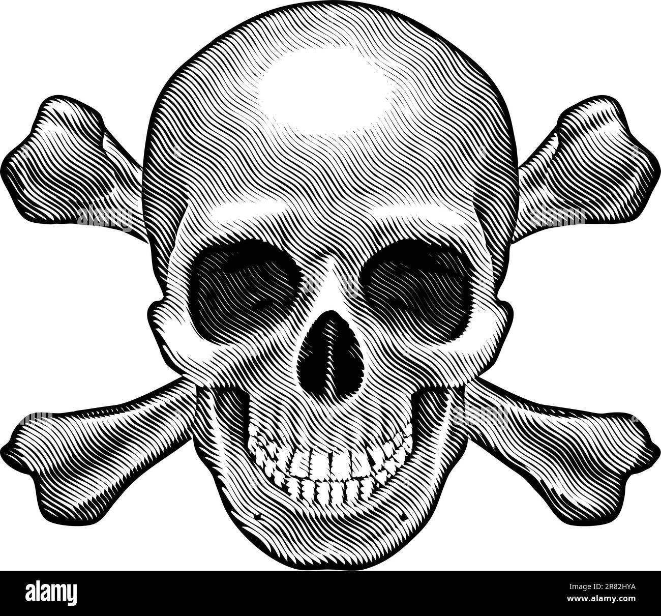Skull and crossbones figure. Illustration on white background Stock ...