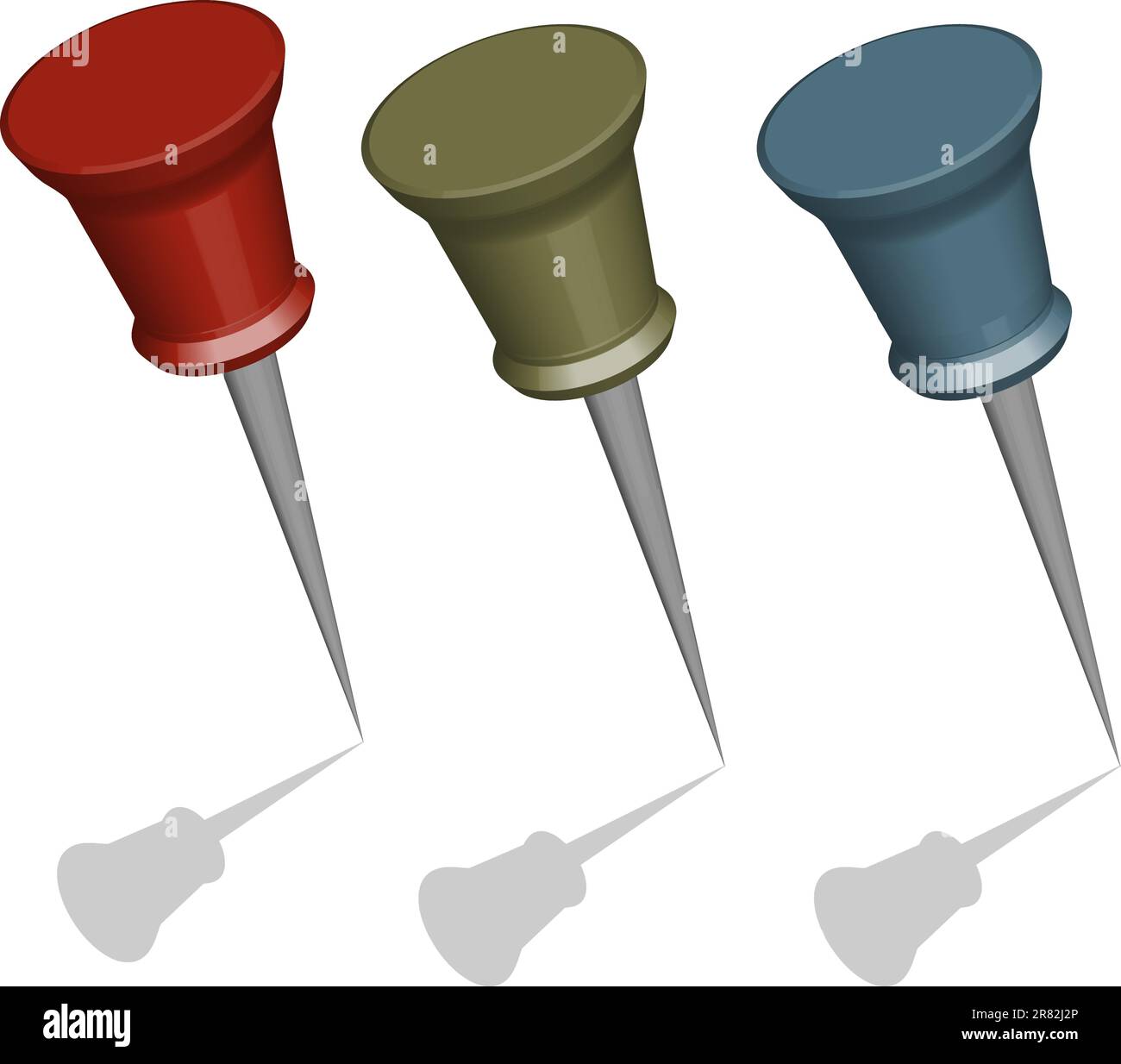 A collection of a 3D designed pins in various colours Stock Vector ...