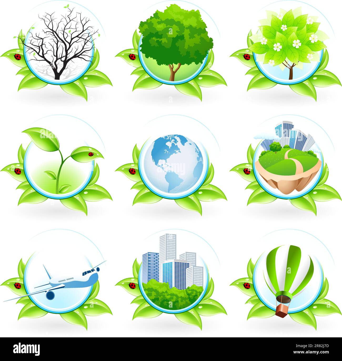 Building icon on green Stock Vector Images - Alamy
