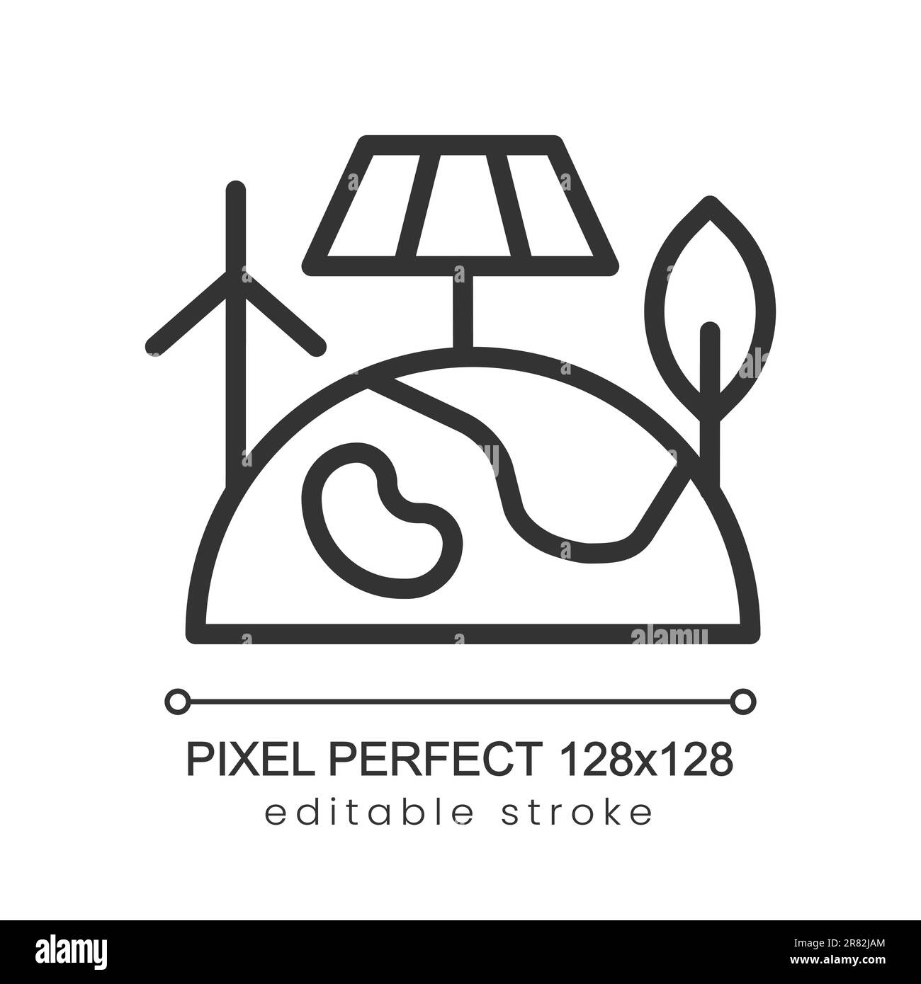 Renewable energy pixel perfect linear icon Stock Vector Image & Art - Alamy