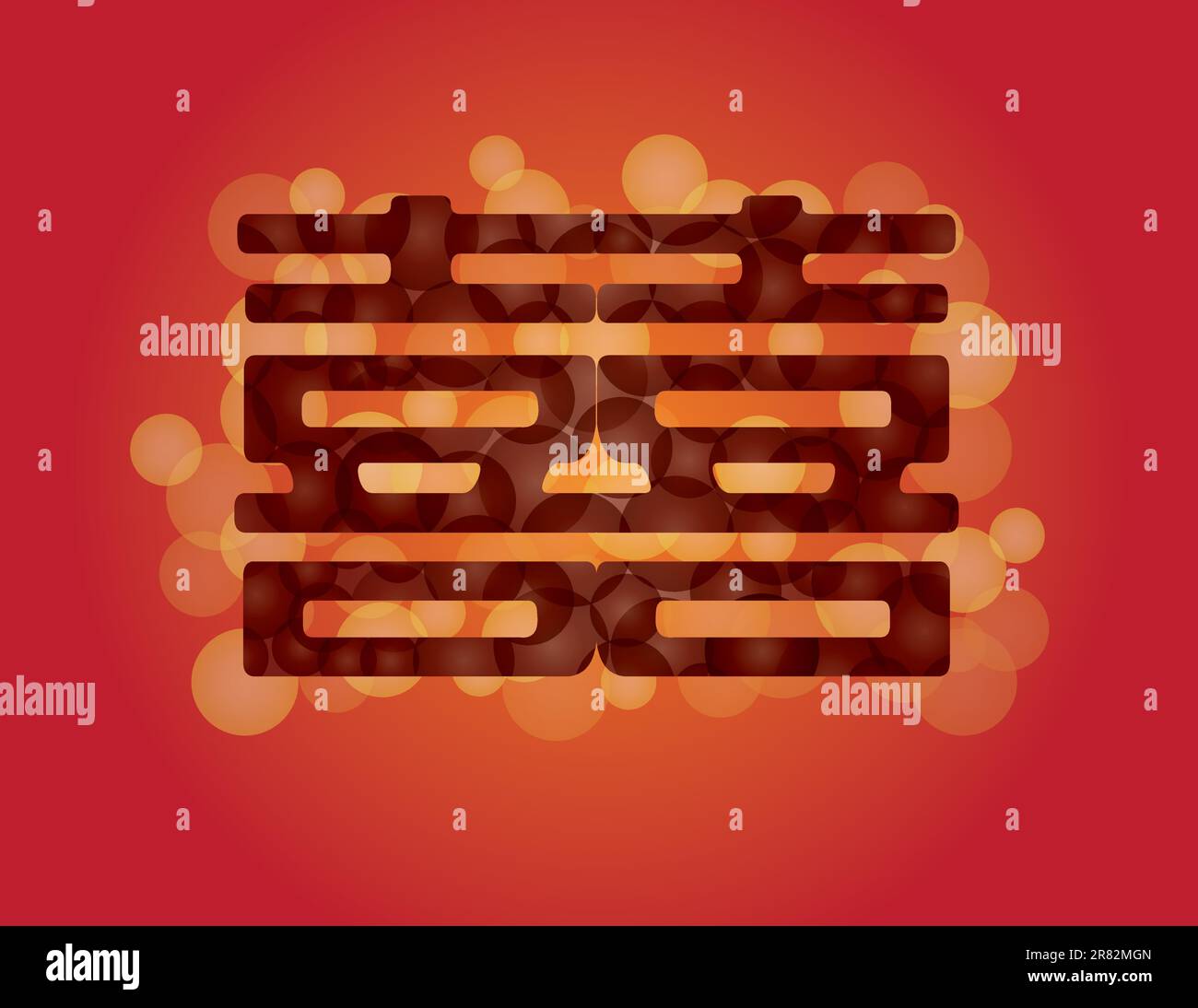 Chinese Double Happiness Wedding Symbol with Eternity Circle Pattern ...