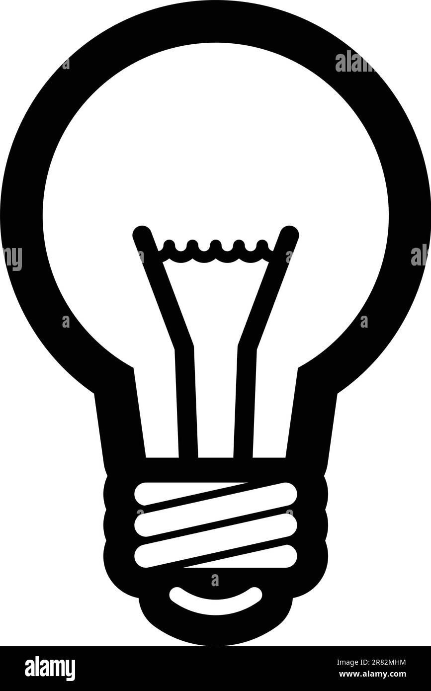 Black light bulb vector sign isolated on white background Stock Vector ...