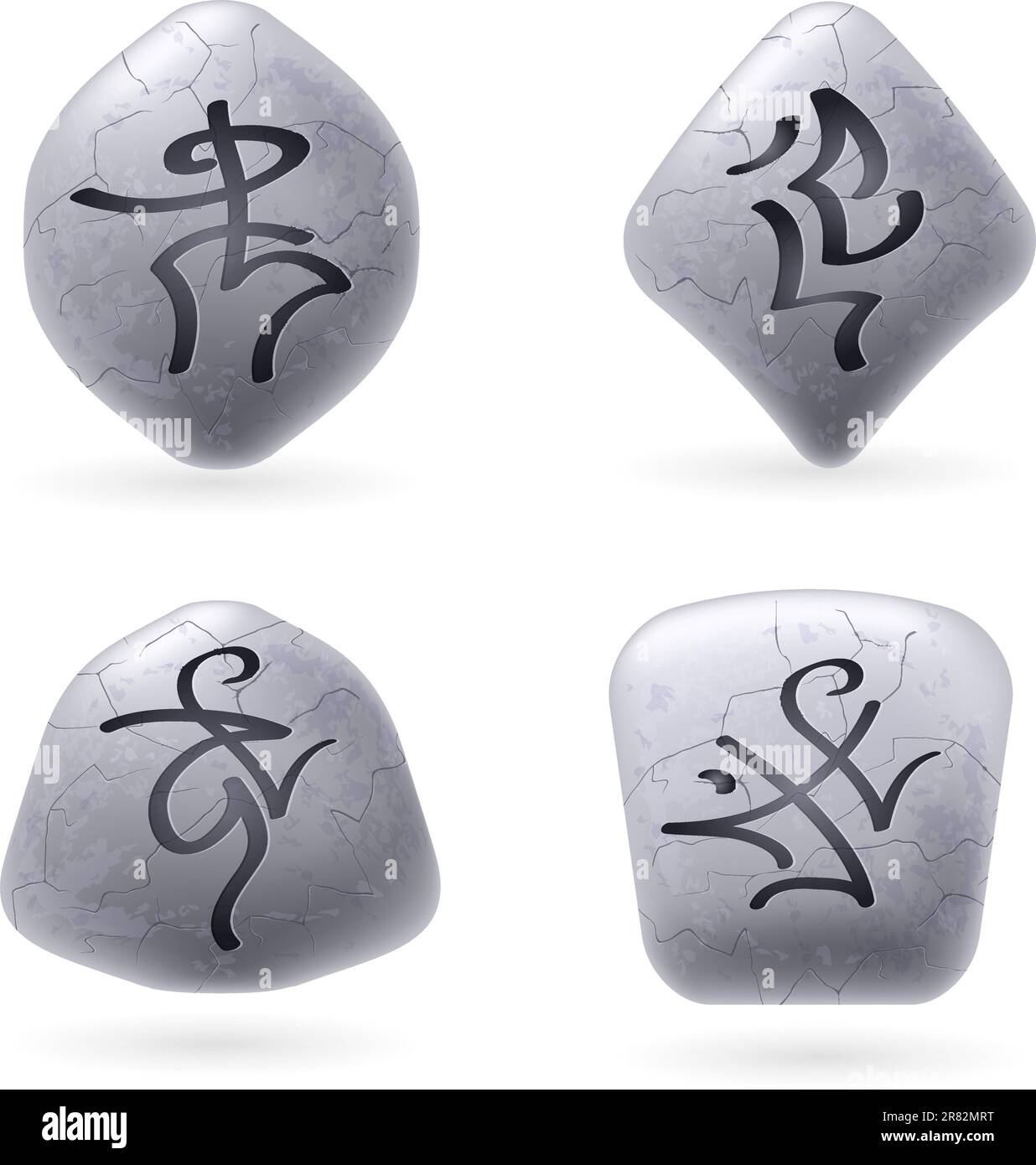 Runic Stones with Magical Spells. Set number Five on white Stock Vector ...
