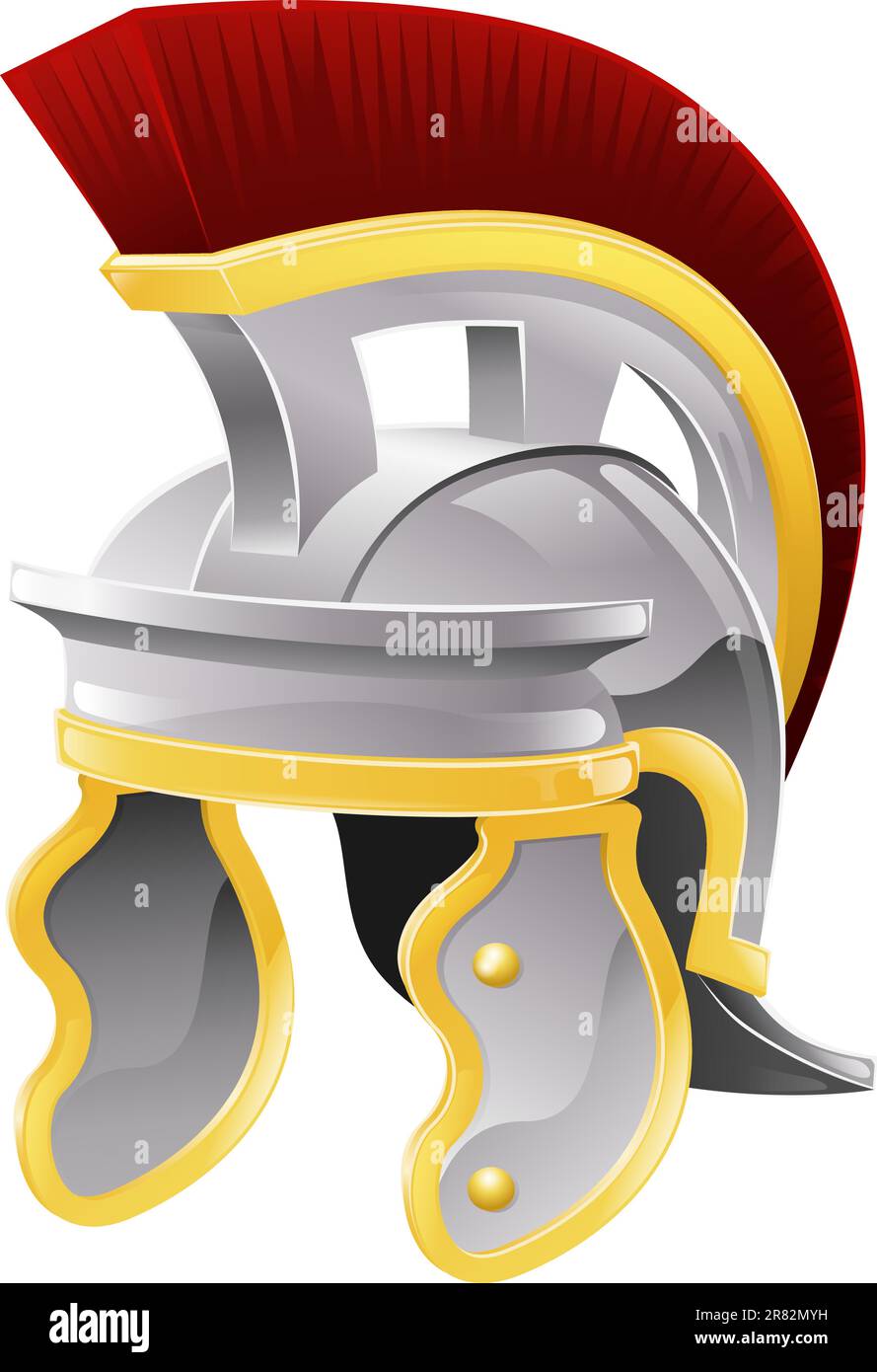 Illustration of Roman soldier's galea style helmet with red crest Stock ...