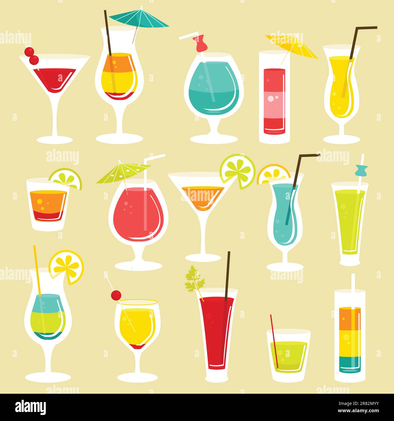 Set of cocktails, vector illustration Stock Vector Image & Art - Alamy