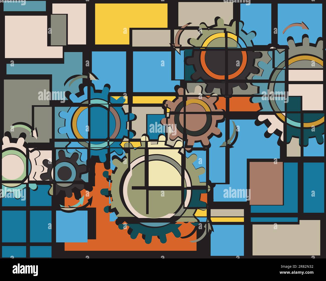 Abstract editable vector mosaic design of cog wheels Stock Vector Image ...