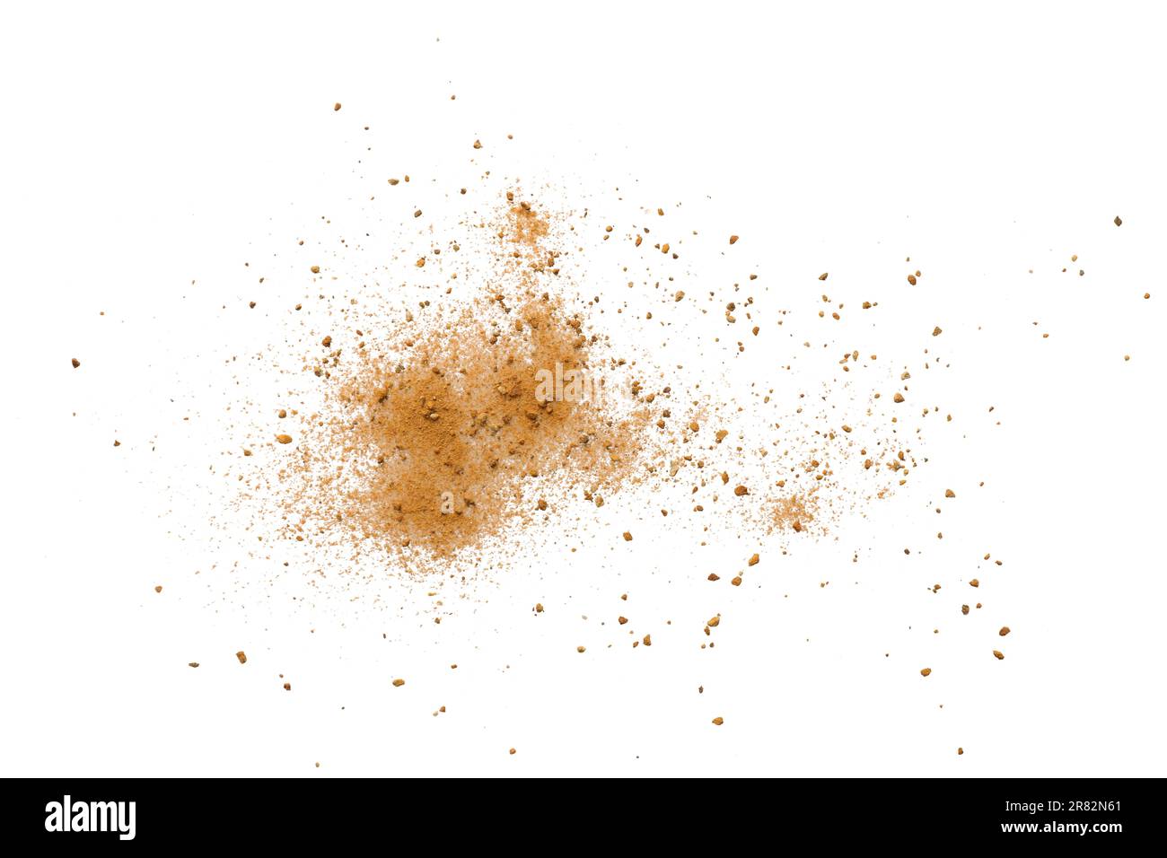 Pile of brown dust scattered on white background Stock Photo - Alamy