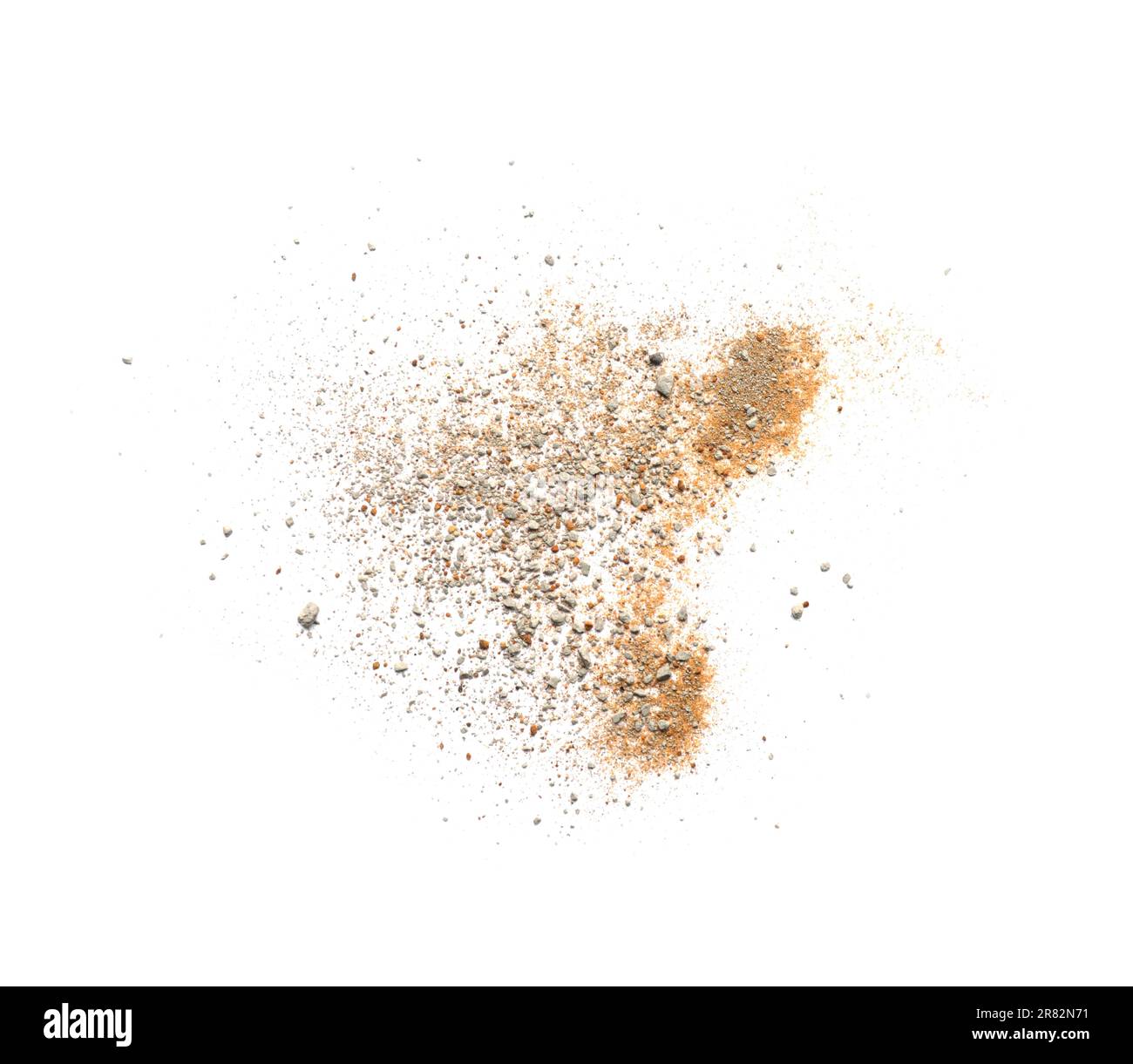 Pile of brown dust scattered on white background, top view Stock Photo ...