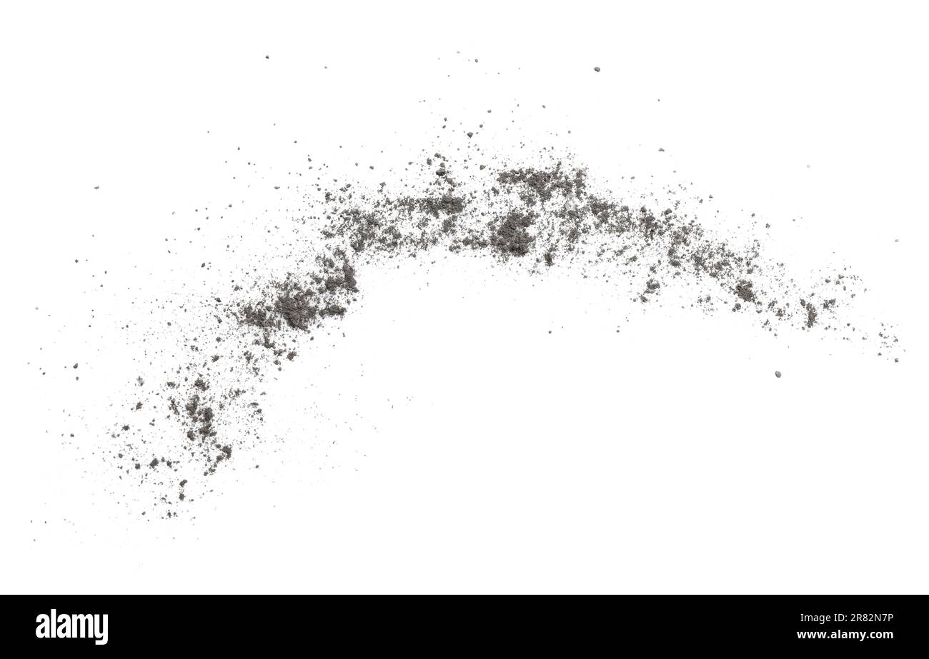 Pile of black dust scattered on white background, top view Stock Photo ...