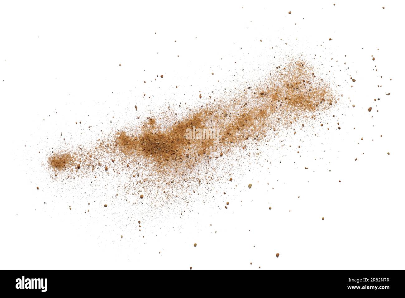 Pile of brown dust scattered on white background, top view Stock Photo ...