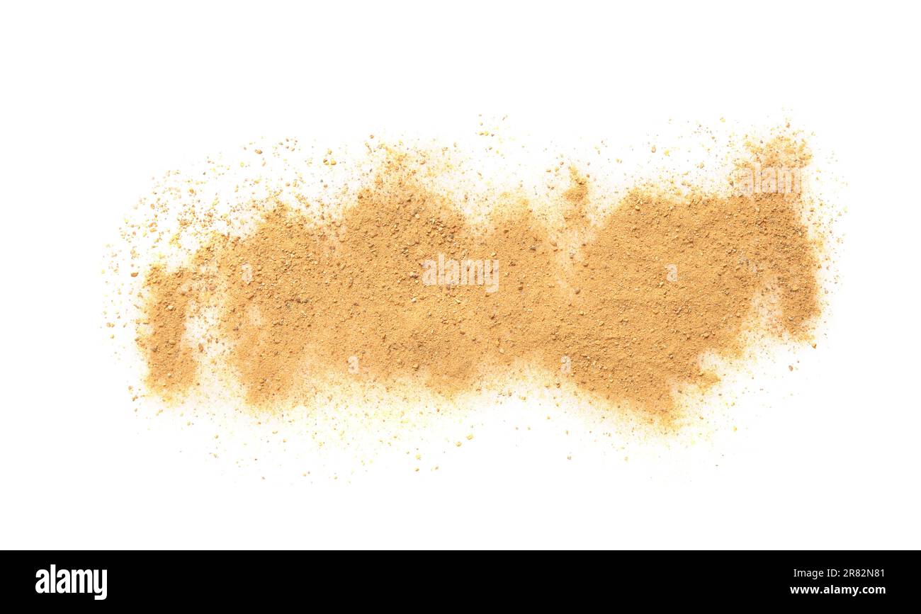 Brown dust scattered on white background, top view Stock Photo - Alamy
