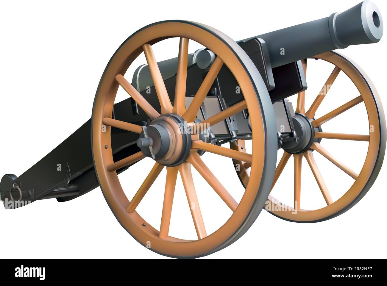 Old artillery cannon over white background Stock Vector Image & Art - Alamy
